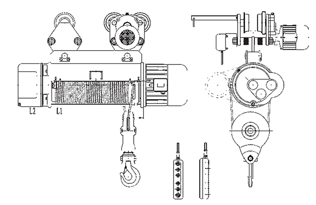 High Efficiency Workshop Electric Wire Rope Hoists Custom Voltage