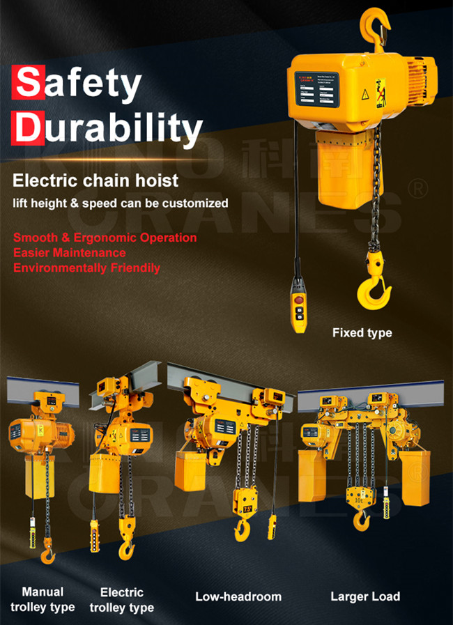 SGS Fixed Type 20 Ton 10 Ton Electric Chain Hoist FEC G80 Chain