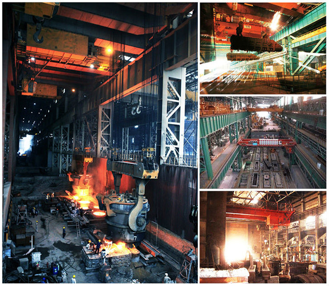 Hook Bridge Foundry Double Hoist Overhead Crane For Lifting Molten Metal