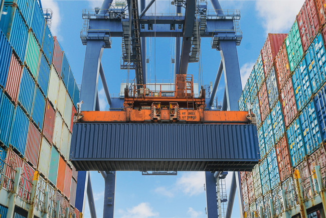 Sea Port RMG Rail Mounted Container Gantry Crane Double Girders Beams ...